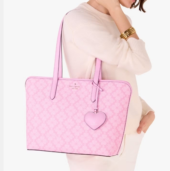 kate spade | Bags | Kate Spade Spade Flower Large Tote With Heart ...